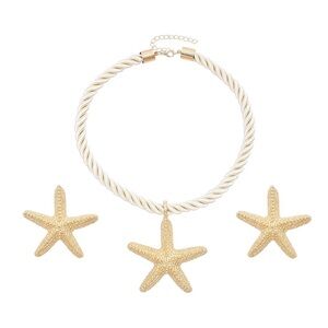 Zara | Jewelry | Zara Gold Seashore Necklaces Sea Shell Starfish Shell ...